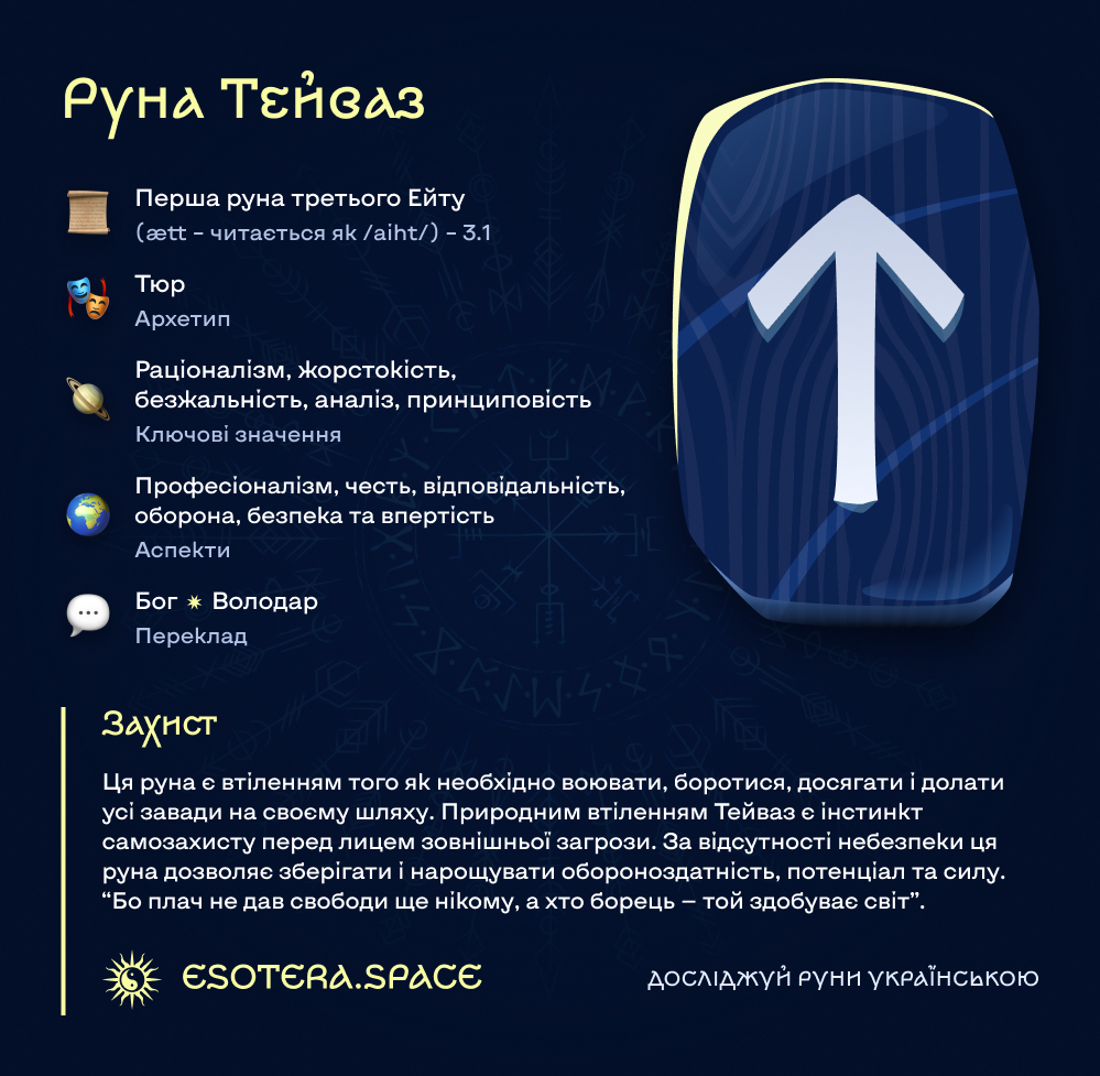 Руна Тейваз (ᛏ): Захист ᛫ Глибокий огляд 🕉 ESOTERA
